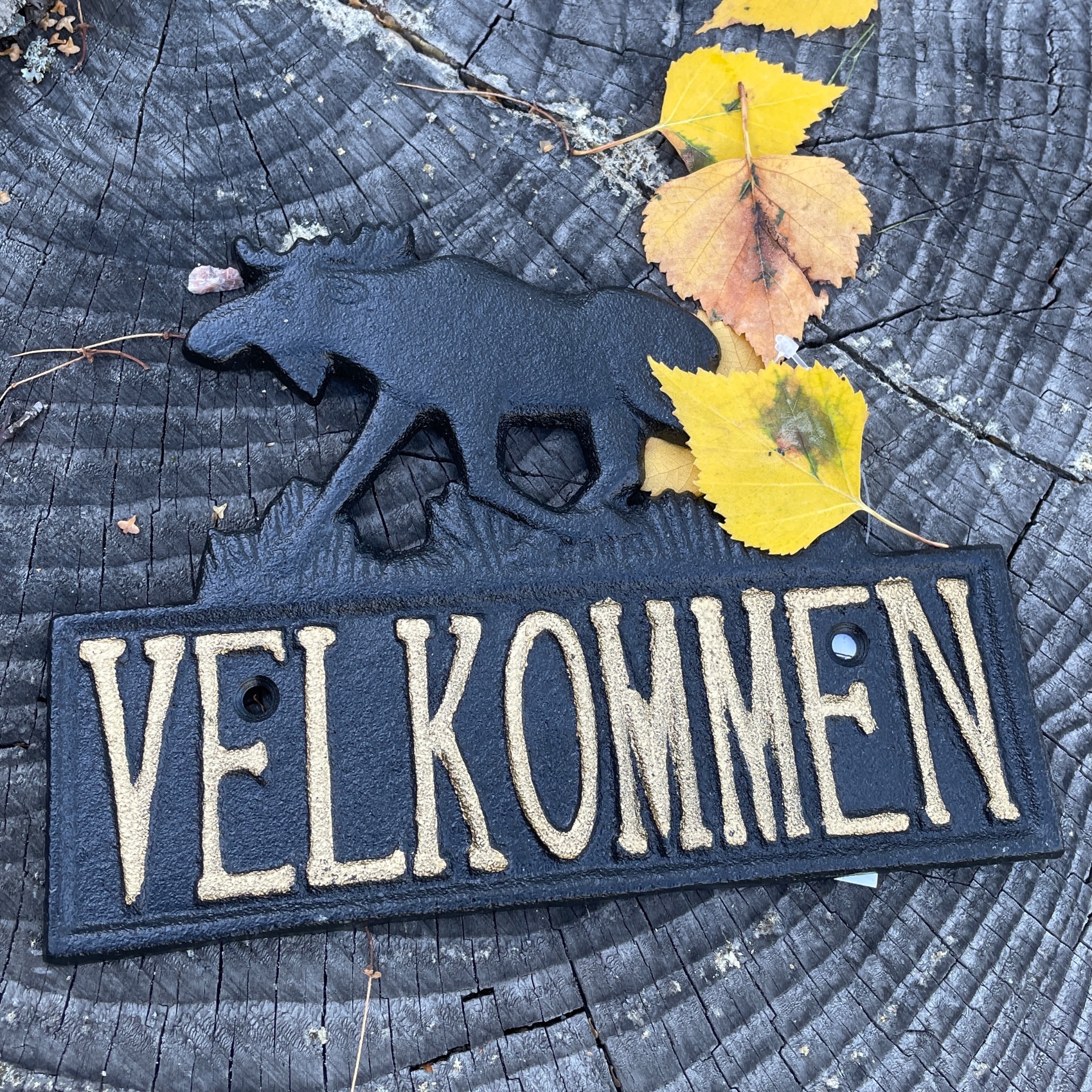 Velkommen-skilt til hytta - med elg :: edithsdittdatt.no